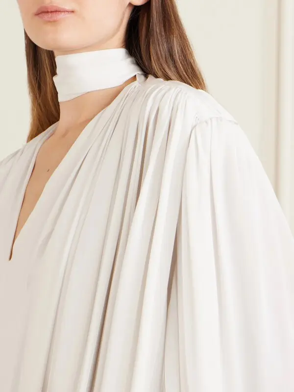 Calvin Klein Allegra Belted Silk Crepe De Chine Dress