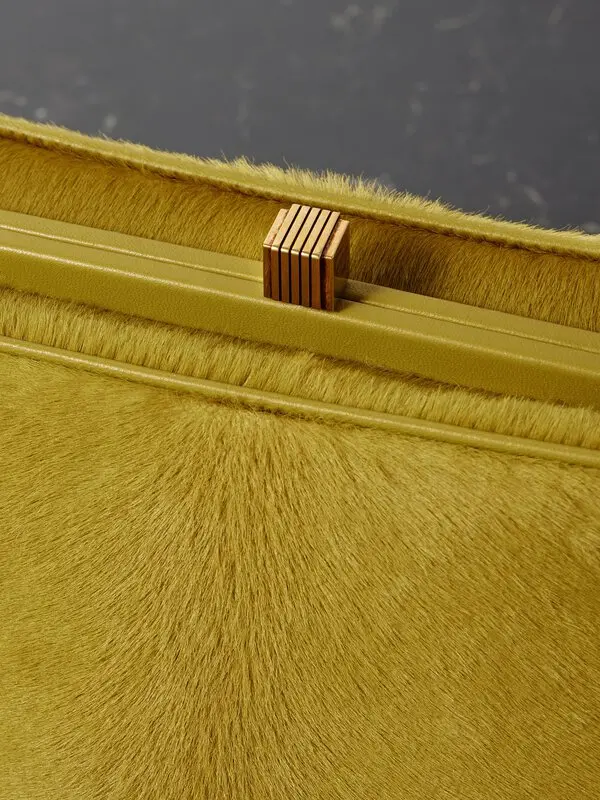 Khaite Calf Hair And Leather Tote - Yellow