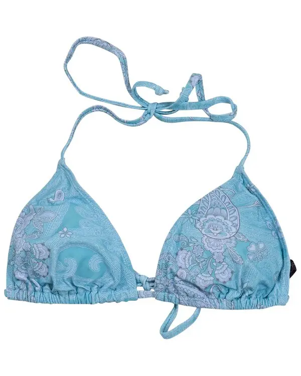 LORDS OF HARLECH Flavia Paisley Explosion Teal Bikini Top - Blue