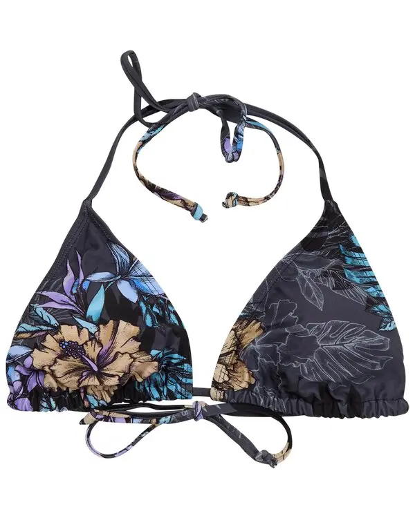 LORDS OF HARLECH Flavia Exotic Floral Bikini Top - Black