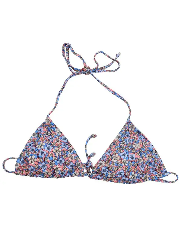 LORDS OF HARLECH Flavia Floral Field Coral Bikini Top - Pink
