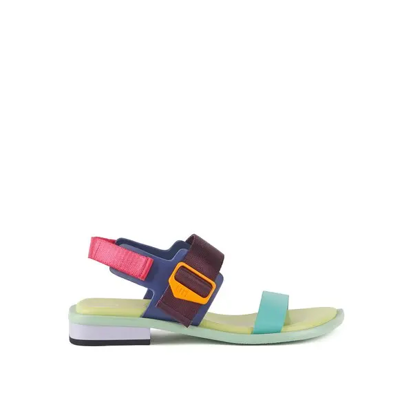 United Nude Tara Soga Lo Flat Sandal - Green/blue