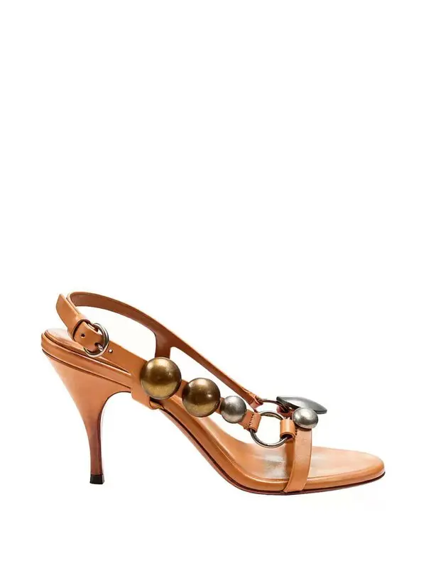 Miu Miu Embellished Leather Sandals