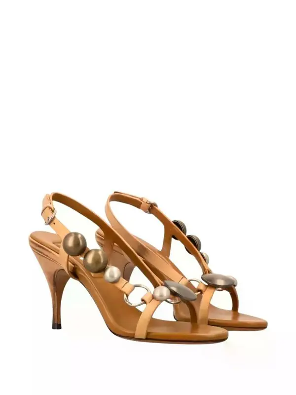 Miu Miu Embellished Leather Sandals
