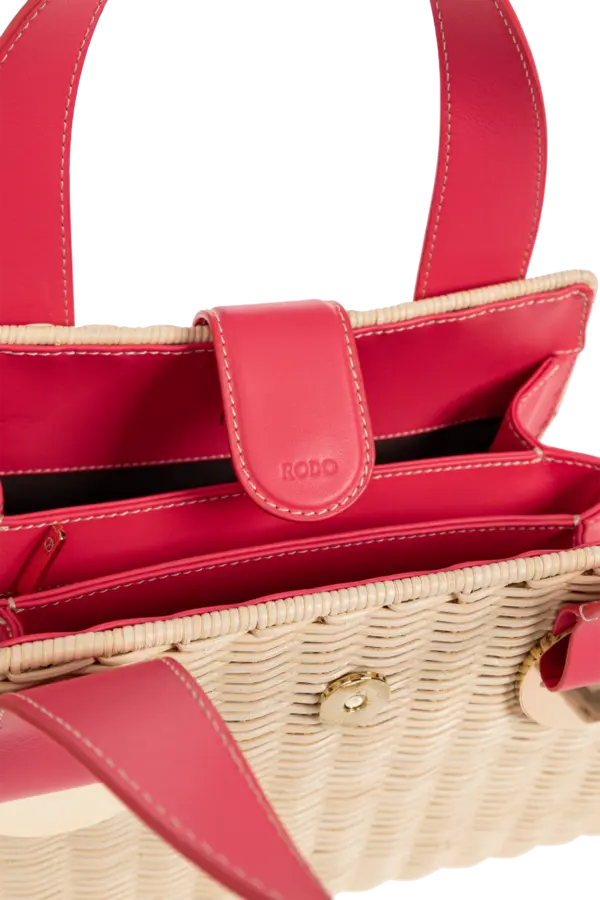Rodo Woven Texture Handbag - Beige