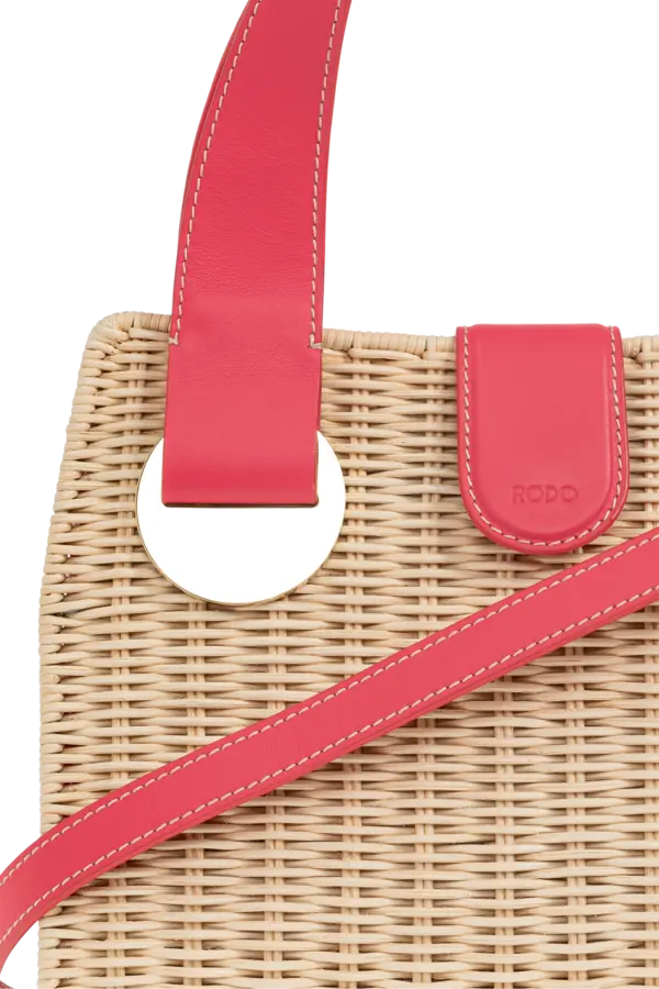 Rodo Woven Texture Handbag - Beige