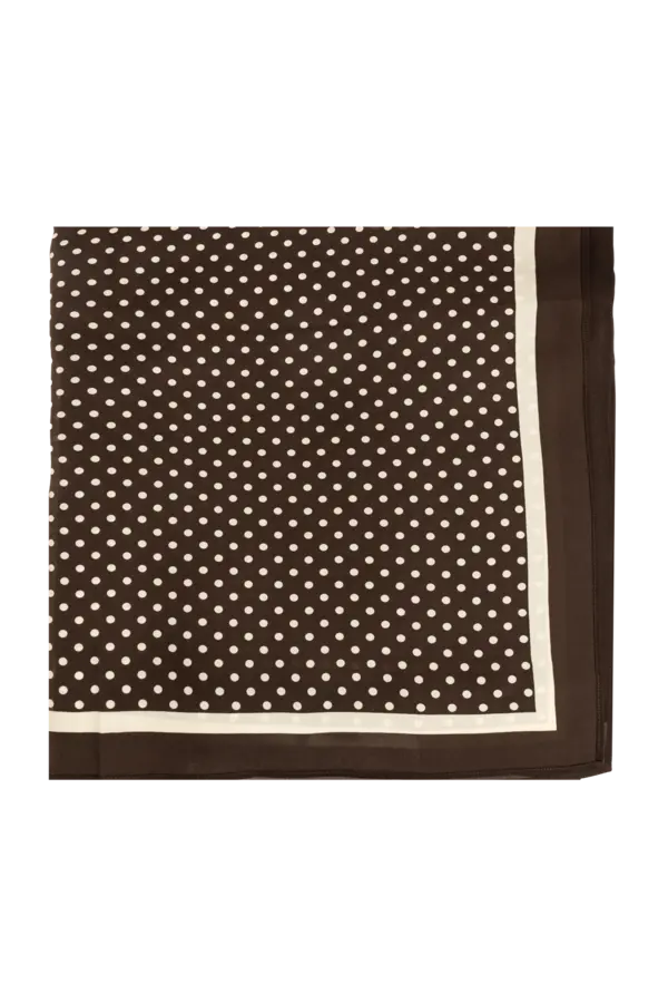 Matteau Silk Scarf With Polka Dot Pattern - Brown