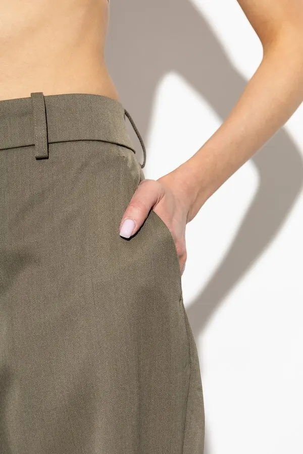 Victoria Beckham Creased Tailored Trousers - Green