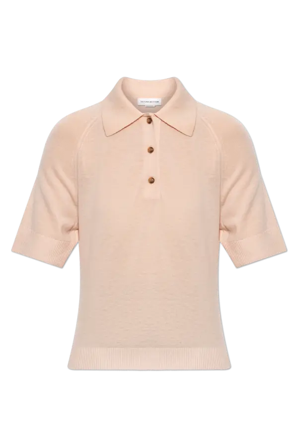 Victoria Beckham Wool Polo Jumper - Pink