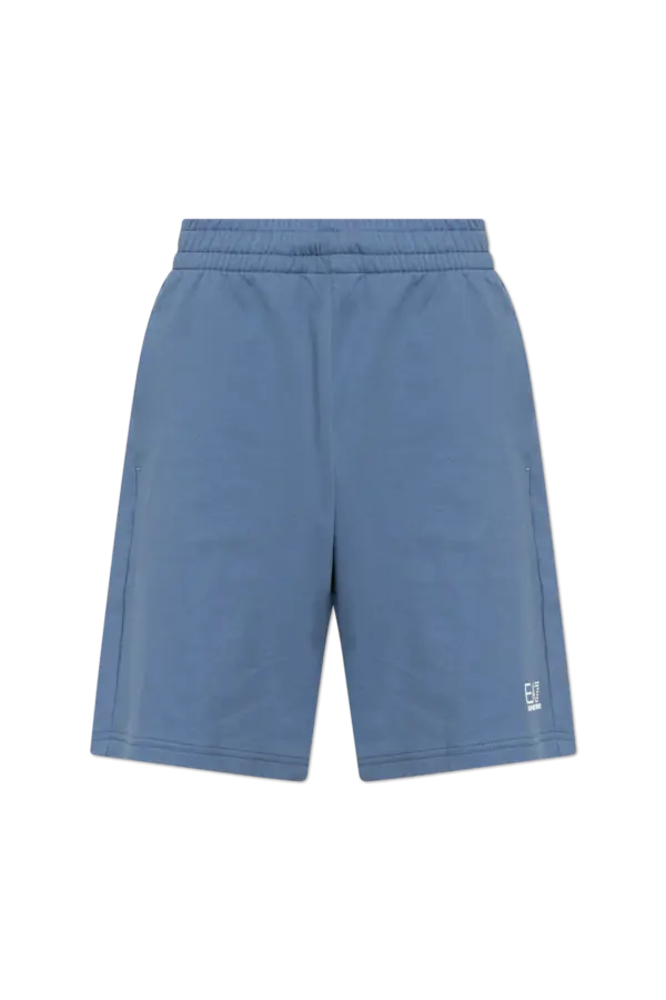 EA7 Cotton Sweatshorts With Printed Logo