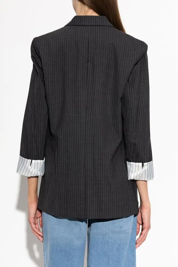 Rag & Bone Pinstripe Blazer And Vest Set - Grey