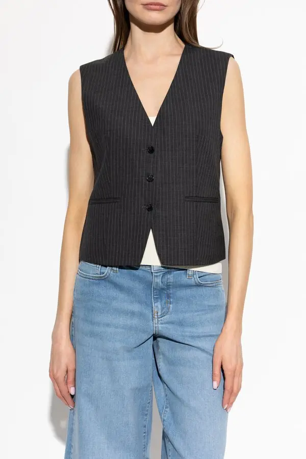 Rag & Bone Pinstripe Blazer And Vest Set - Grey
