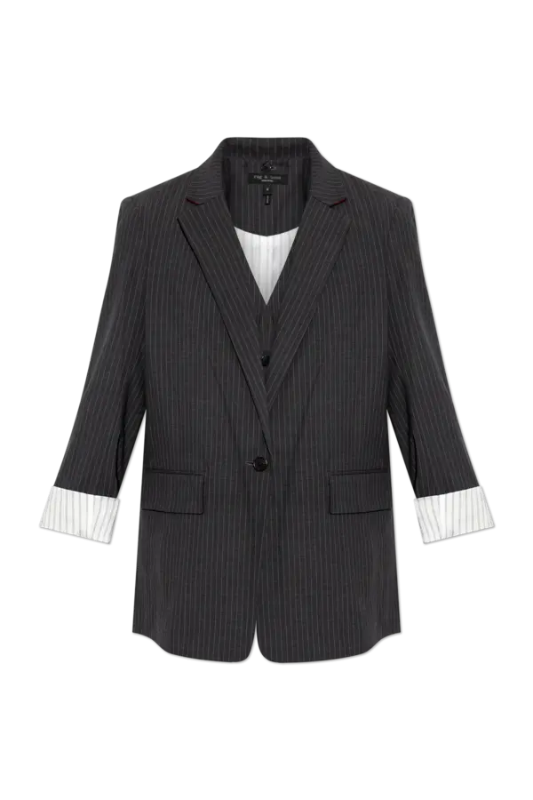 Rag & Bone Suit: Blazer With Waistcoat - Grey