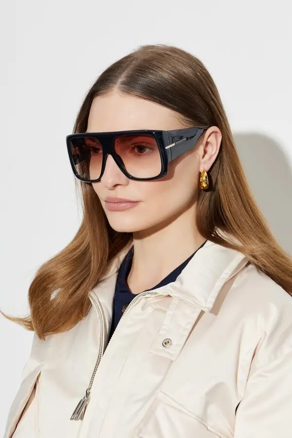 Victoria Beckham Rectangular Acetate Sunglasses - Black