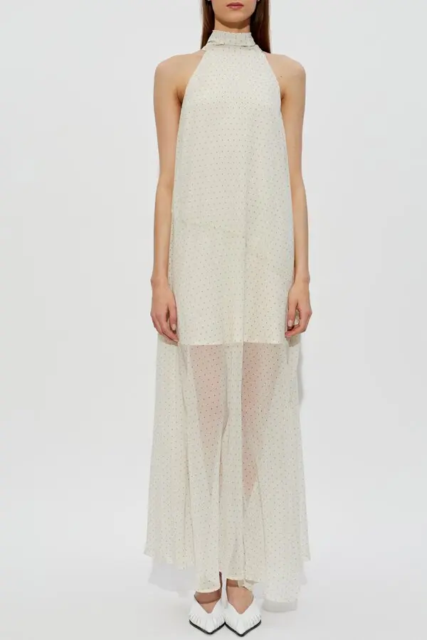 GESTUZ Maxi Dress With High Neck And Bow Detail