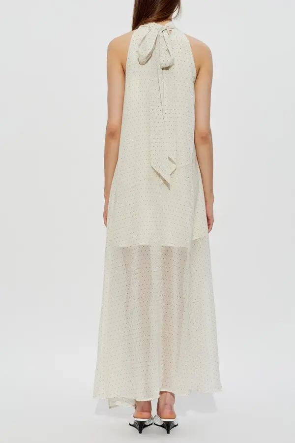 GESTUZ Maxi Dress With High Neck And Bow Detail