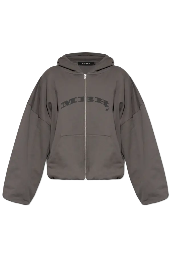 MISBHV Oversized Graphic Print Hoodie - Grey