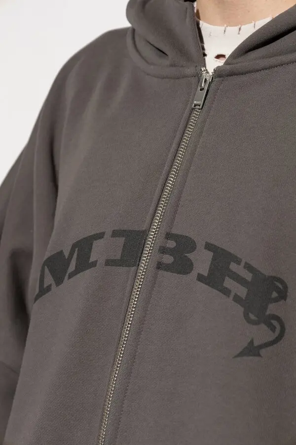 MISBHV Oversized Graphic Print Hoodie - Grey