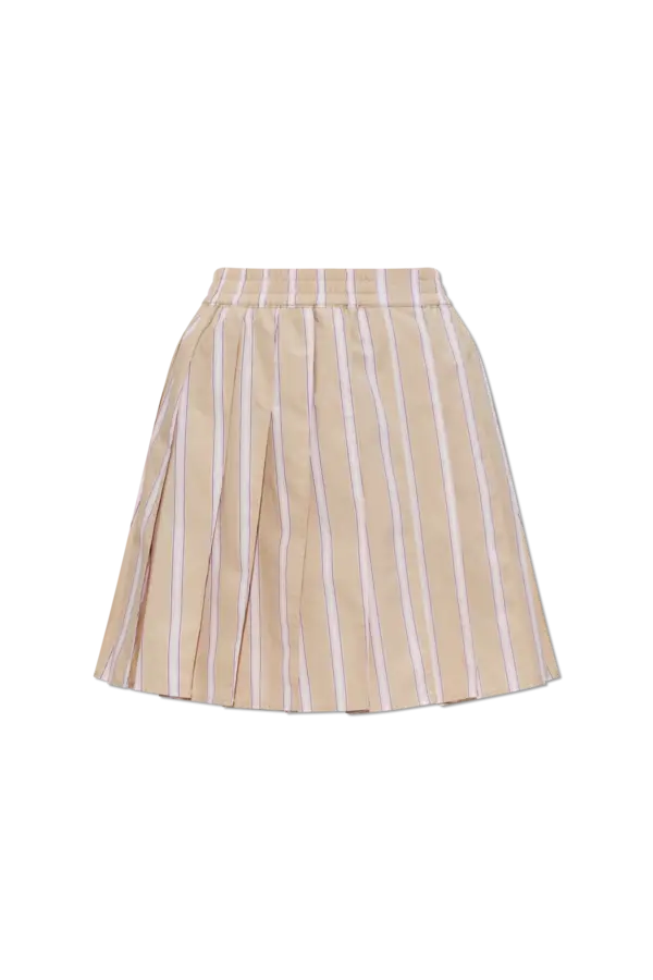 Lacoste Pleated Midi Skirt With Vertical Stripes - Beige
