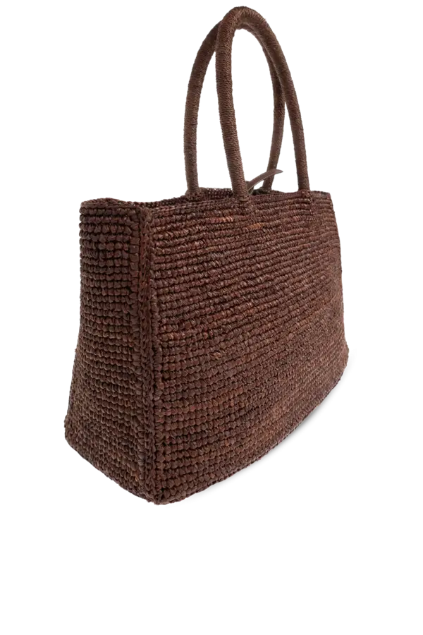 Lié Studio Charlotte Small Woven Raffia Bag - Brown