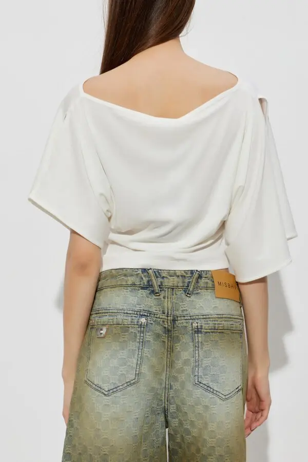 MISBHV Top With Slit Sleeves - White