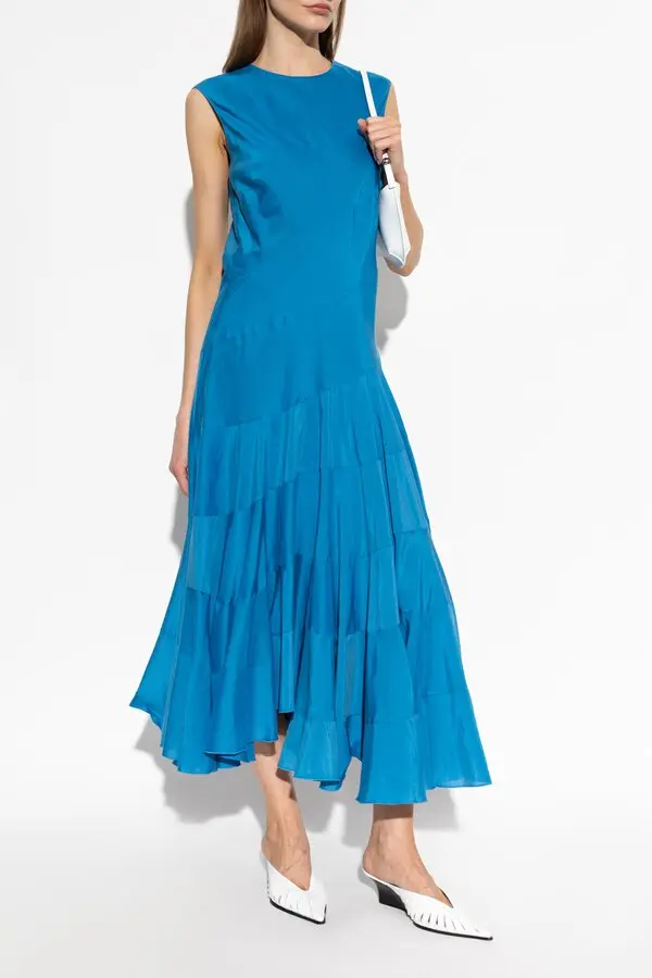 Tory Burch Cotton And Silk Blend Midi Dress - Blue