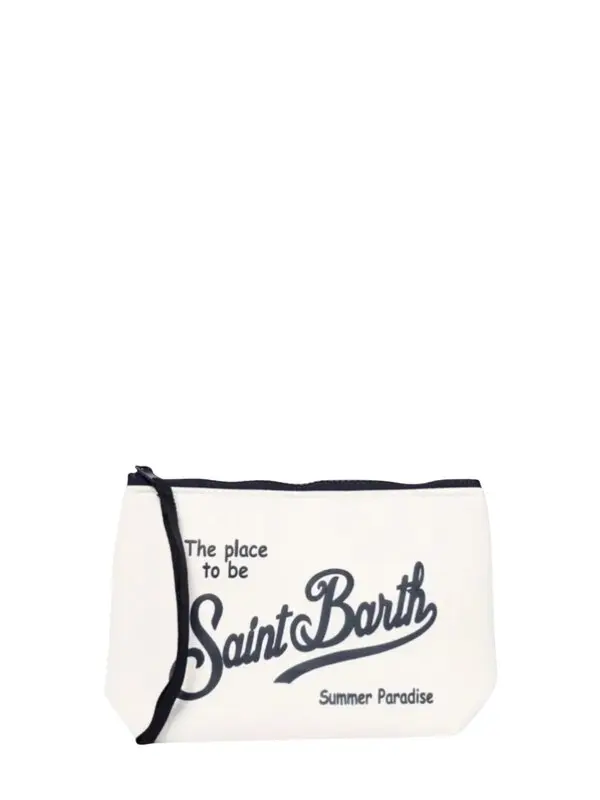 MC2 SAINT BARTH Aline Cotton Clutch Bag - White