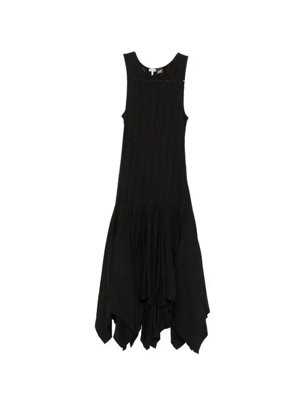 Loewe Cotton Pointelle Knit Anagram Dress
