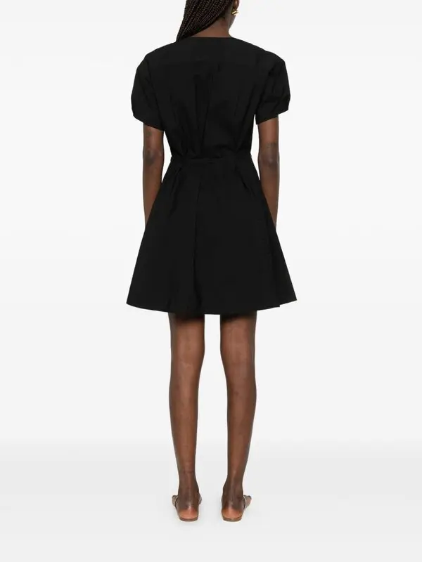 Loewe Cotton Short Dress With Anagram Embroidery