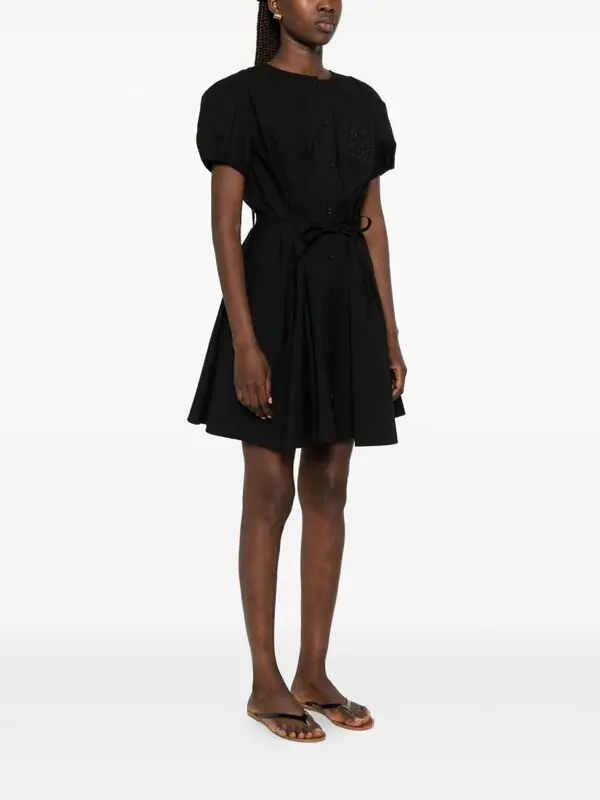 Loewe Cotton Short Dress With Anagram Embroidery