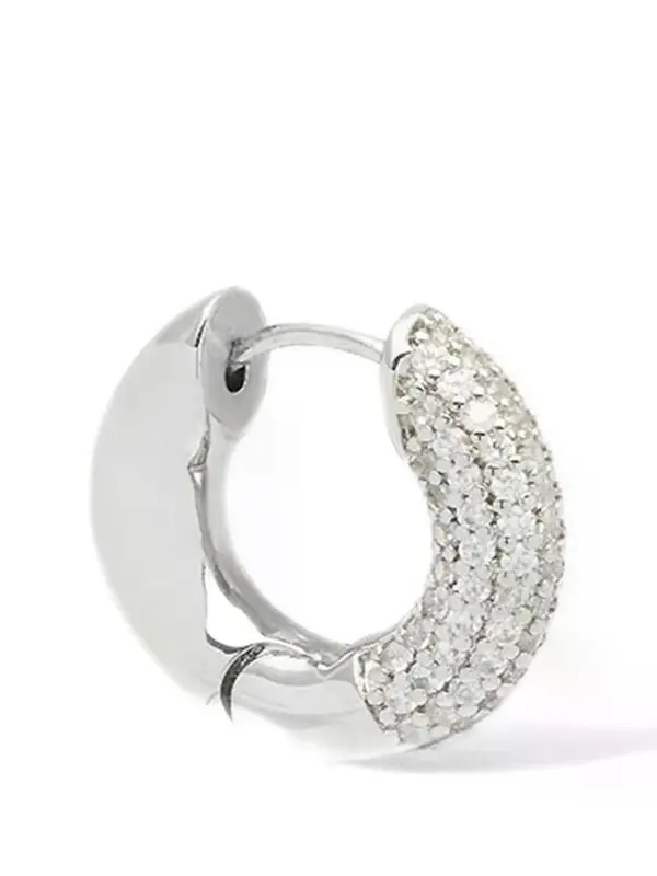 YOJ Tone Pavé-set Crystal Hoop Earring - Silver
