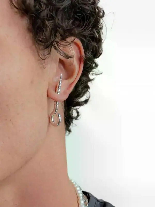 YOJ Screw-detail Stud Earring - Silver