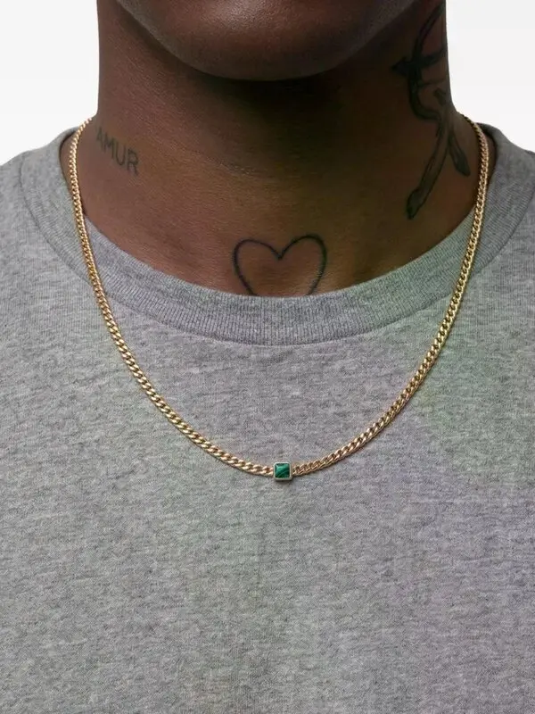 YOJ Malachite Curb Chain Necklace