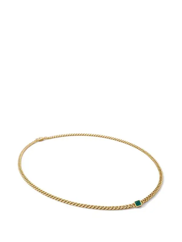 YOJ Malachite Curb Chain Necklace