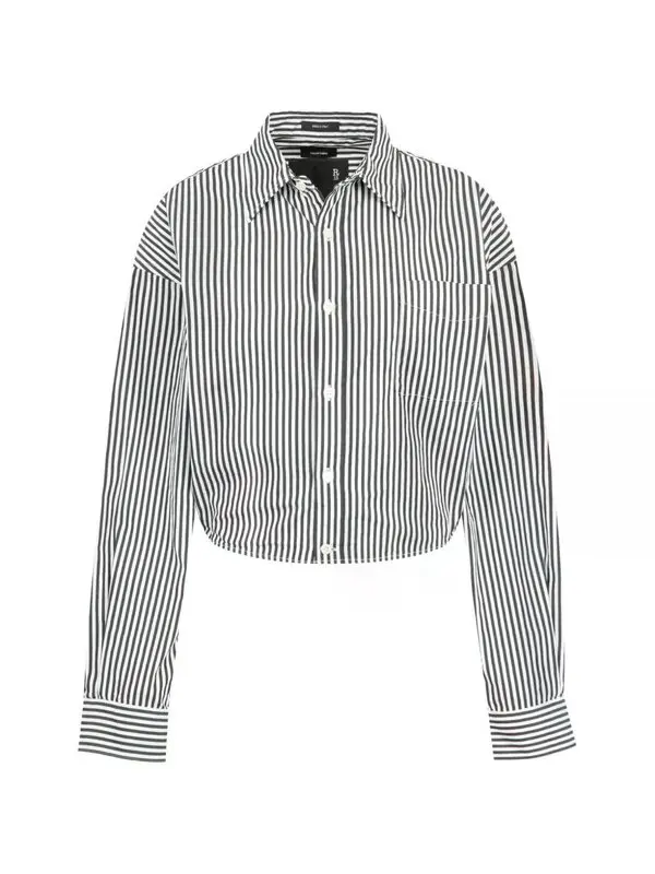 R13 Vertical Stripe Cropped Shirt