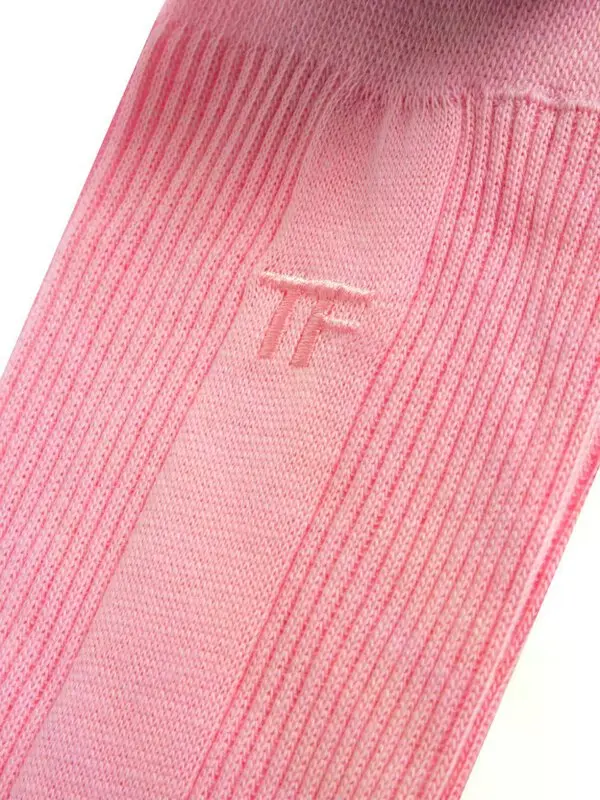 TOM FORD Ribbed Tf-embroidered Crew Socks