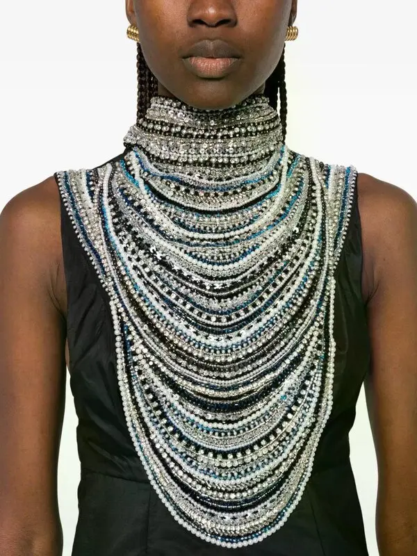 DUNESI Carmen Crystal-embellished Gown