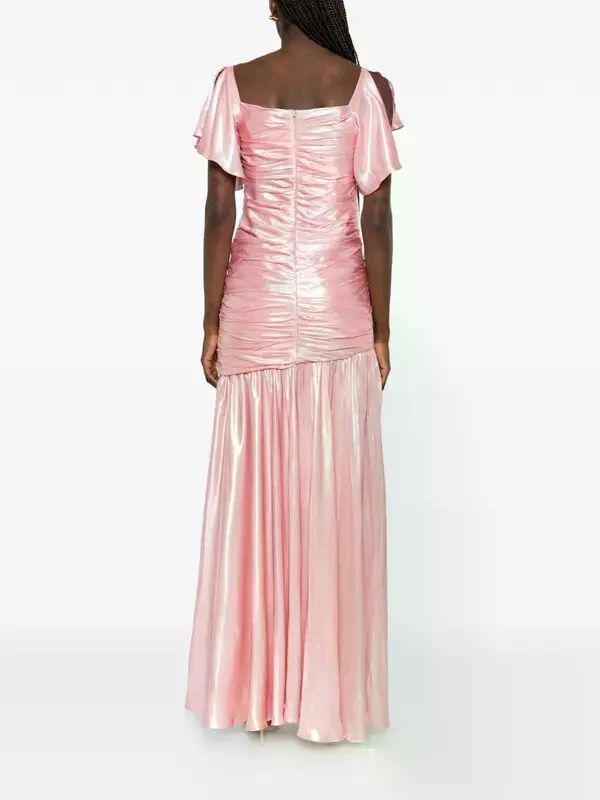 DUNESI Ruched Metallic Gown