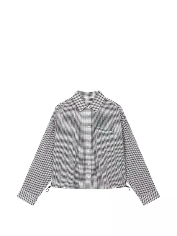 STUDIO TOMBOY Checkered Drawstring Shirt - White