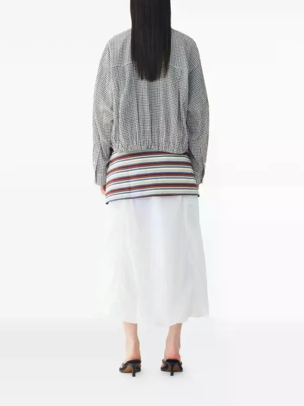 STUDIO TOMBOY Checkered Drawstring Shirt - White