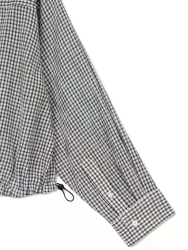 STUDIO TOMBOY Checkered Drawstring Shirt - White