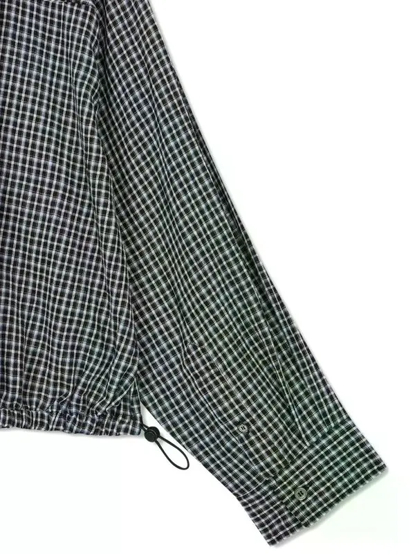 STUDIO TOMBOY Check-pattern Drawstring Shirt - Black