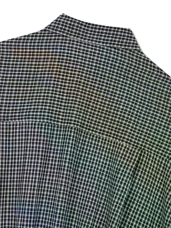 STUDIO TOMBOY Check-pattern Drawstring Shirt - Black