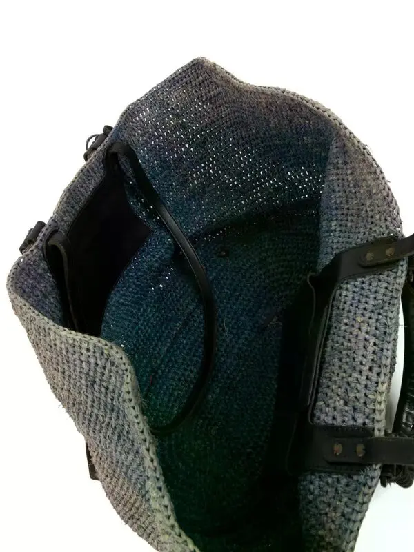 Balenciaga Raffia Basket Tote Bag - Grey