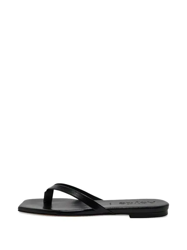AeydĒ Renee Leather Flat Sandals - Black