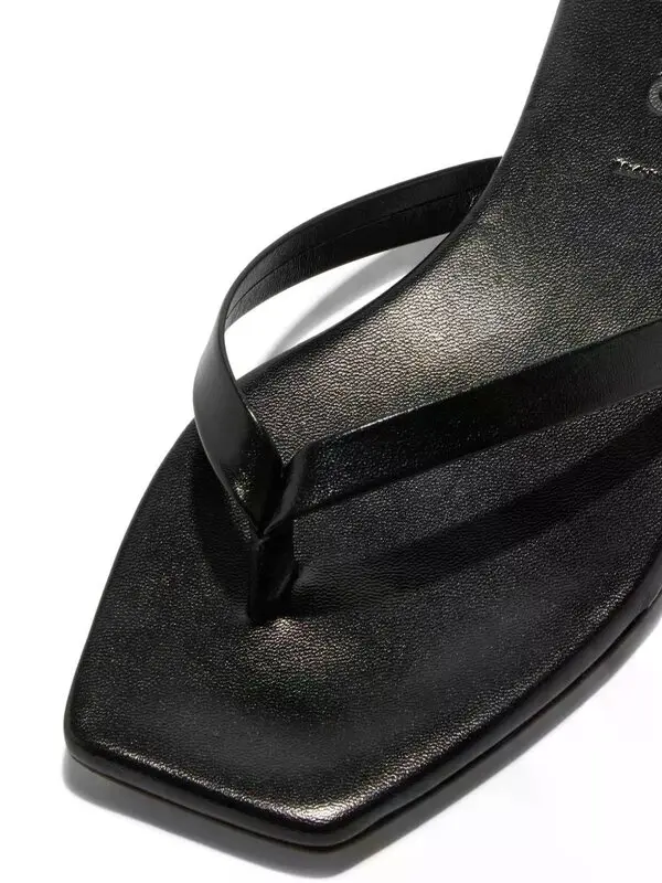 AeydĒ Renee Leather Flat Sandals - Black