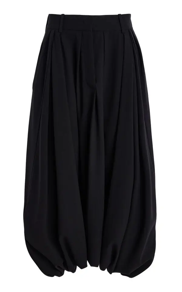Michael Kors Draped Stretch-tissue Wool Crepe Culottes - Black