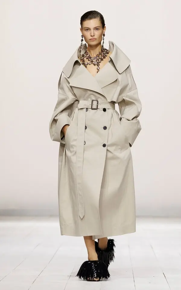 Givenchy Oversized Bonded Cotton Trench Coat