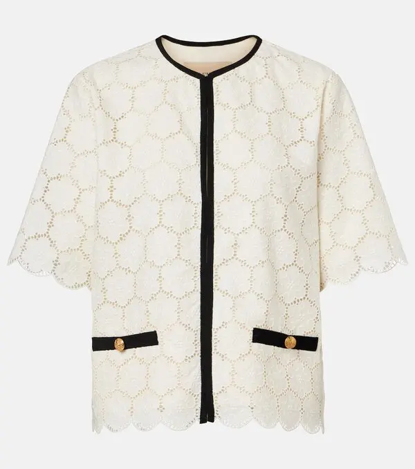 Valentino Garavani Embroidered Cotton Jacket - White