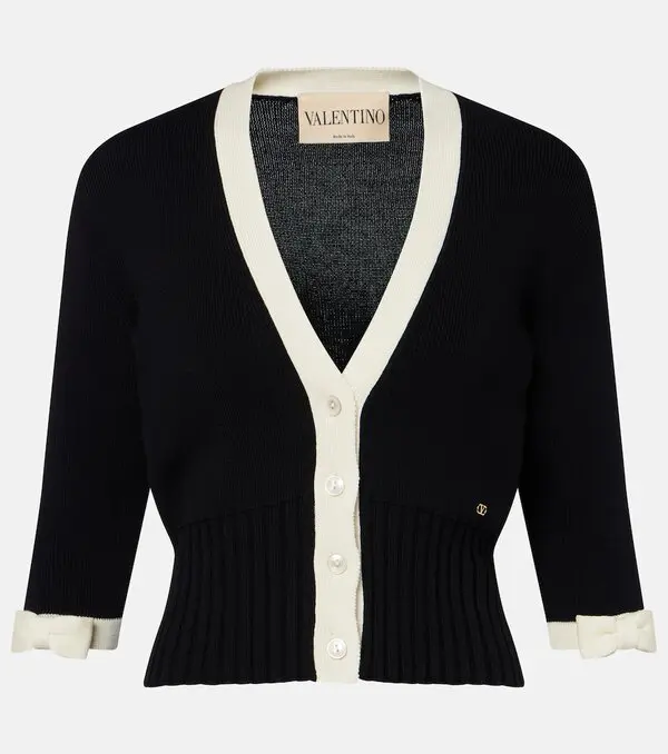 Valentino Garavani Cotton Cardigan With Bow Detail